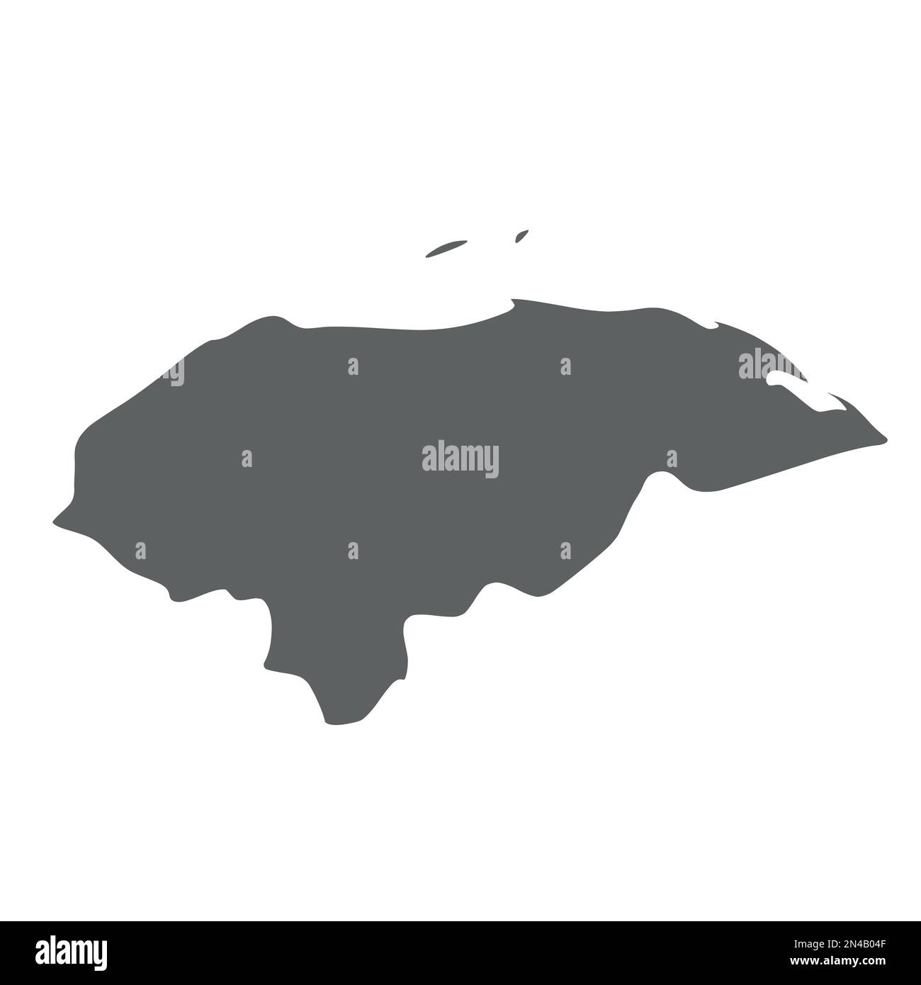 Honduras - smooth grey silhouette map of country area. Simple flat ...