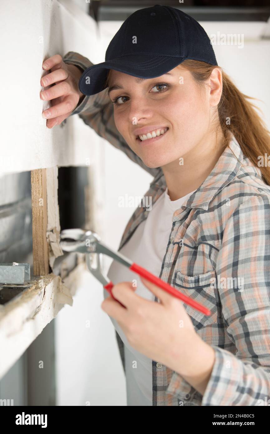 installation plastic windows tools Stock Photo - Alamy