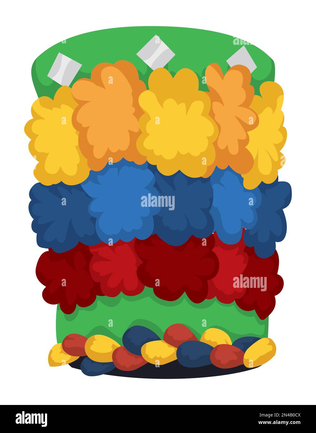 Isolated Congo dancer's hat, decorated with flowers with Colombian ...