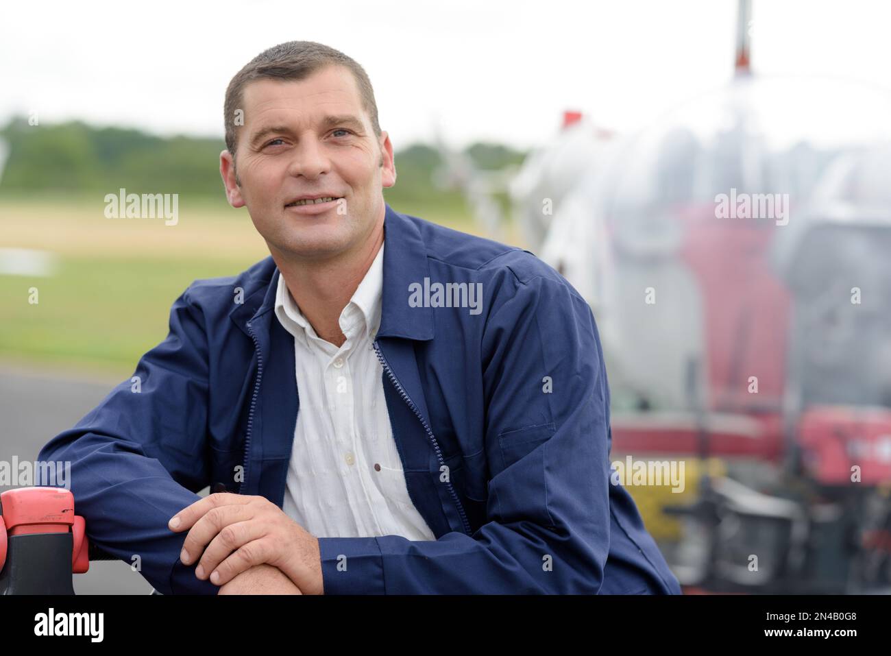 pre flight inspection by pilot at the airport Stock Photo - Alamy
