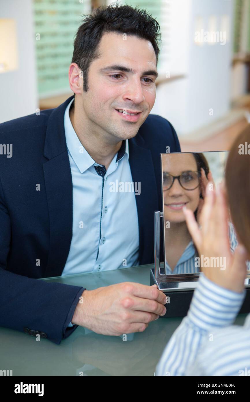 Optometry ophthalmology optometrist fitting hi-res stock photography ...