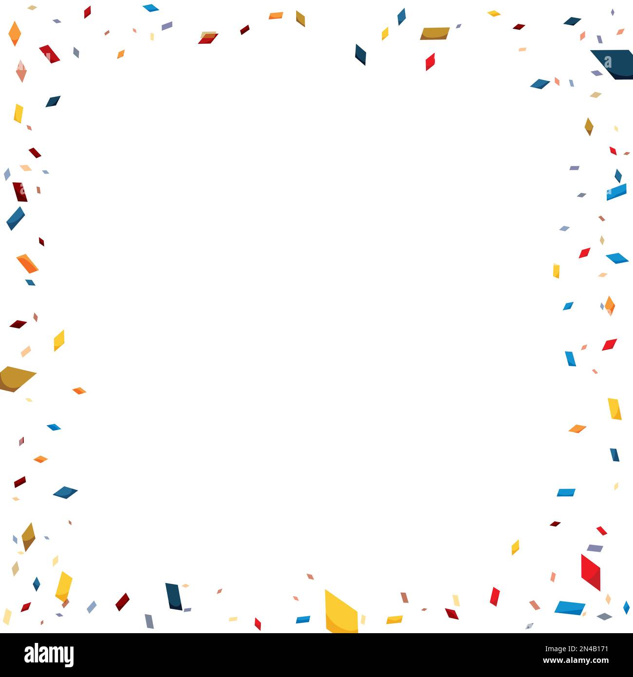 Template with colorful square papers like confetti shower for party and ...