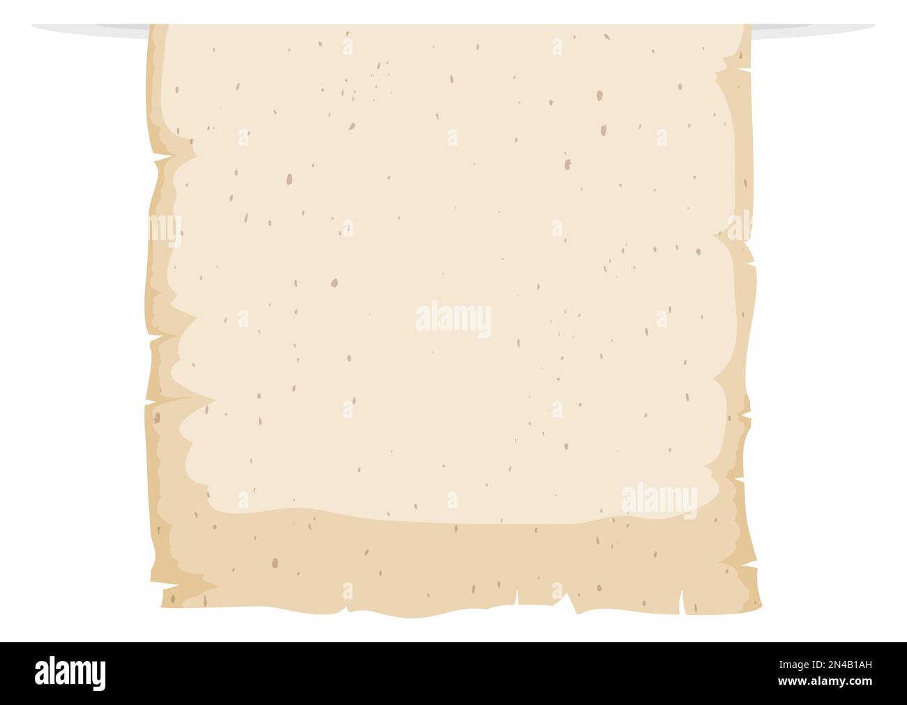 Template in a hanging scroll with ripped borders. Design isolated in cartoon style Stock Vector ...