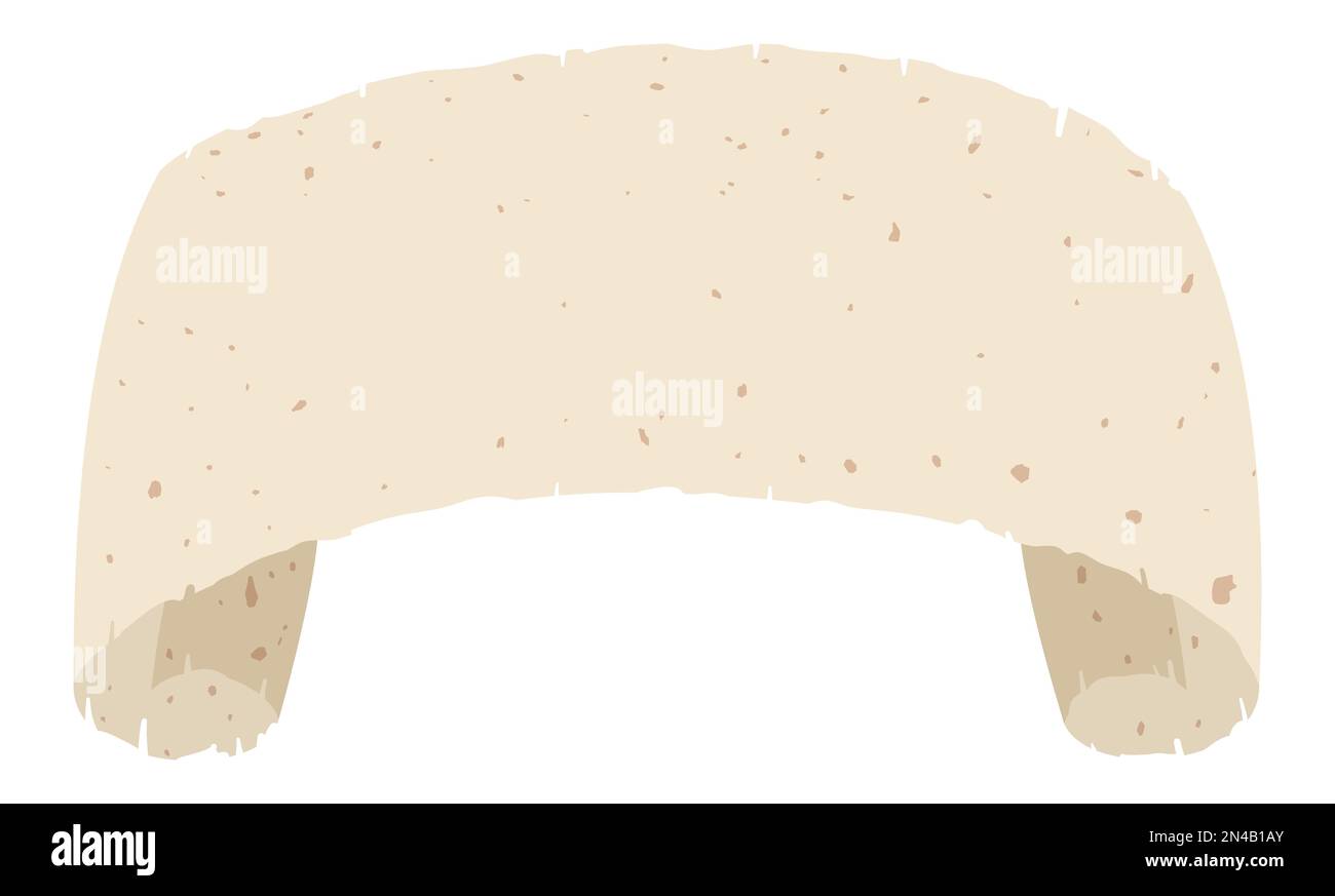 Isolated design of curled scroll template with grunge and ragged ...