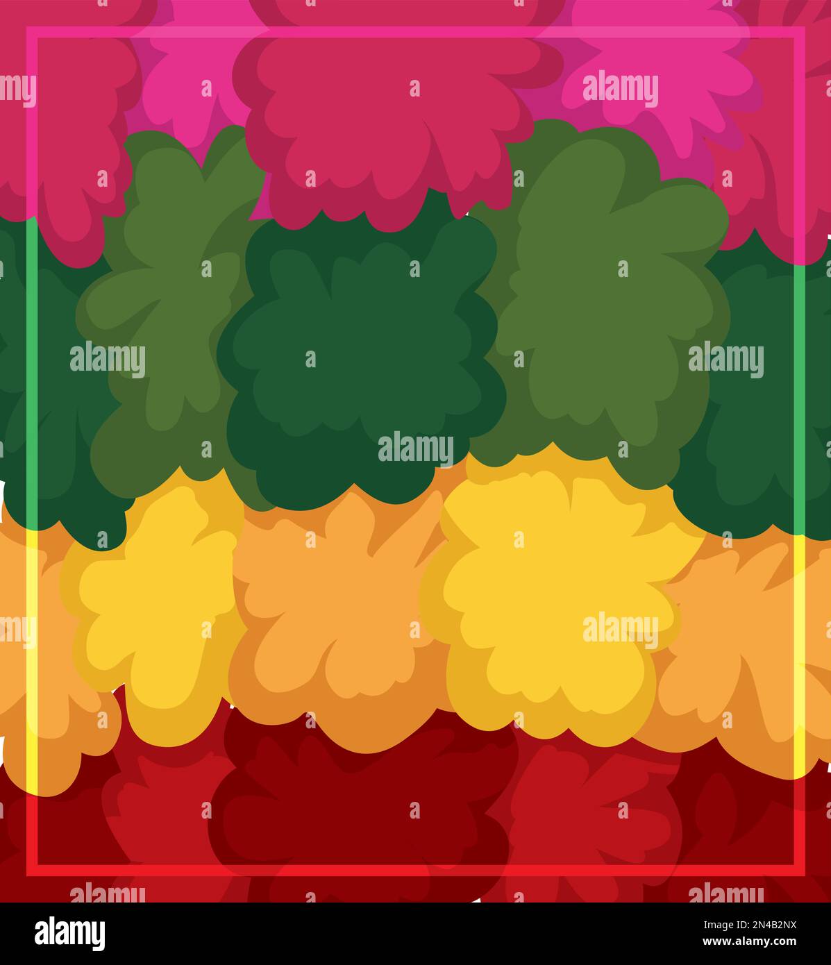 Colorful template with colorful background of flowers frame border in ...