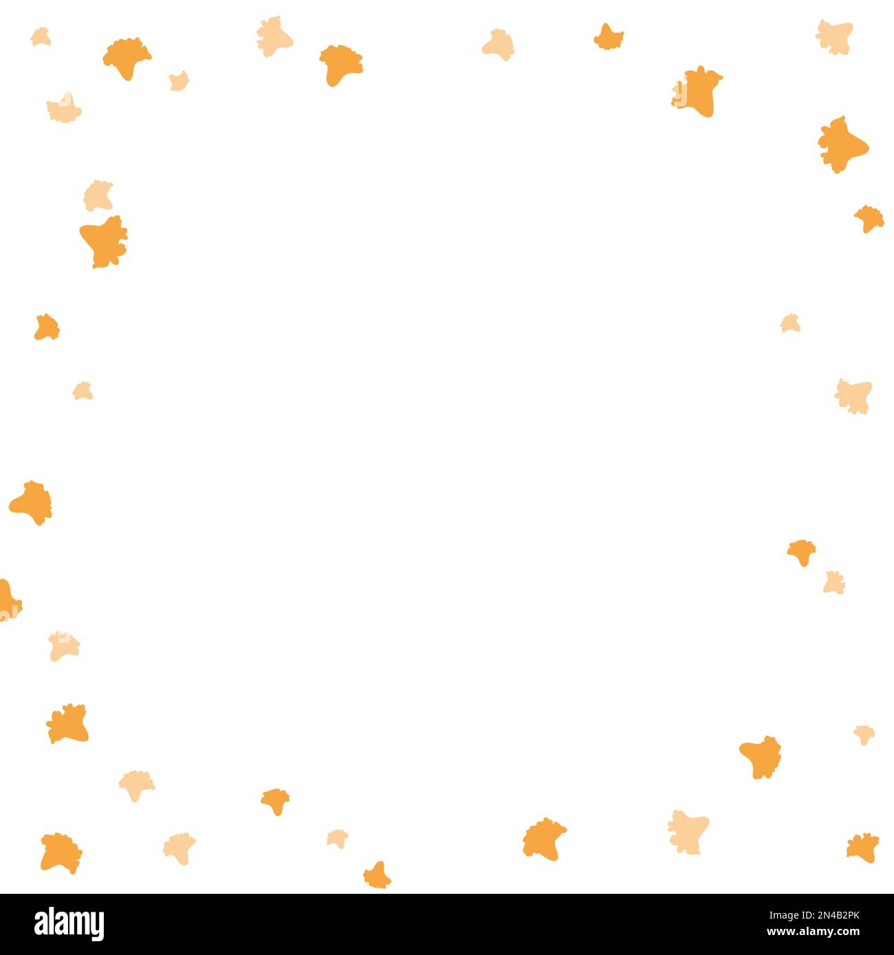 Squared template decorated with yellow petals and blank space over ...