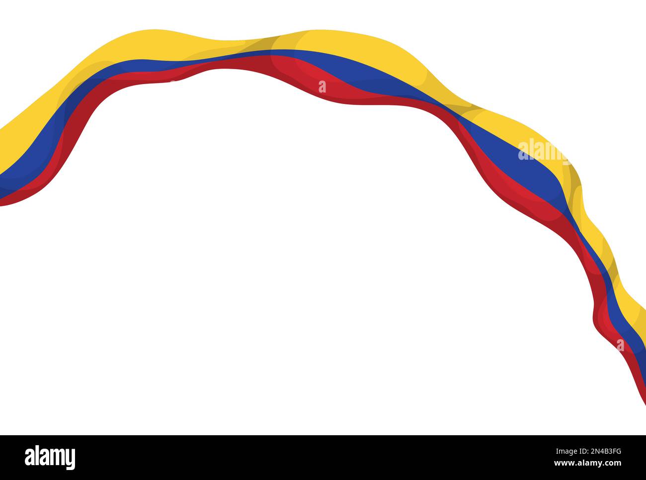 Isolated arch made with waving Colombian tricolor flag. Design in ...