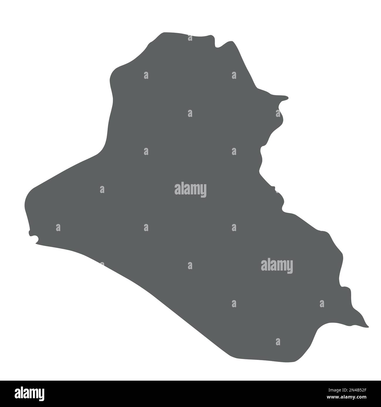 Iraq - smooth grey silhouette map of country area. Simple flat vector ...