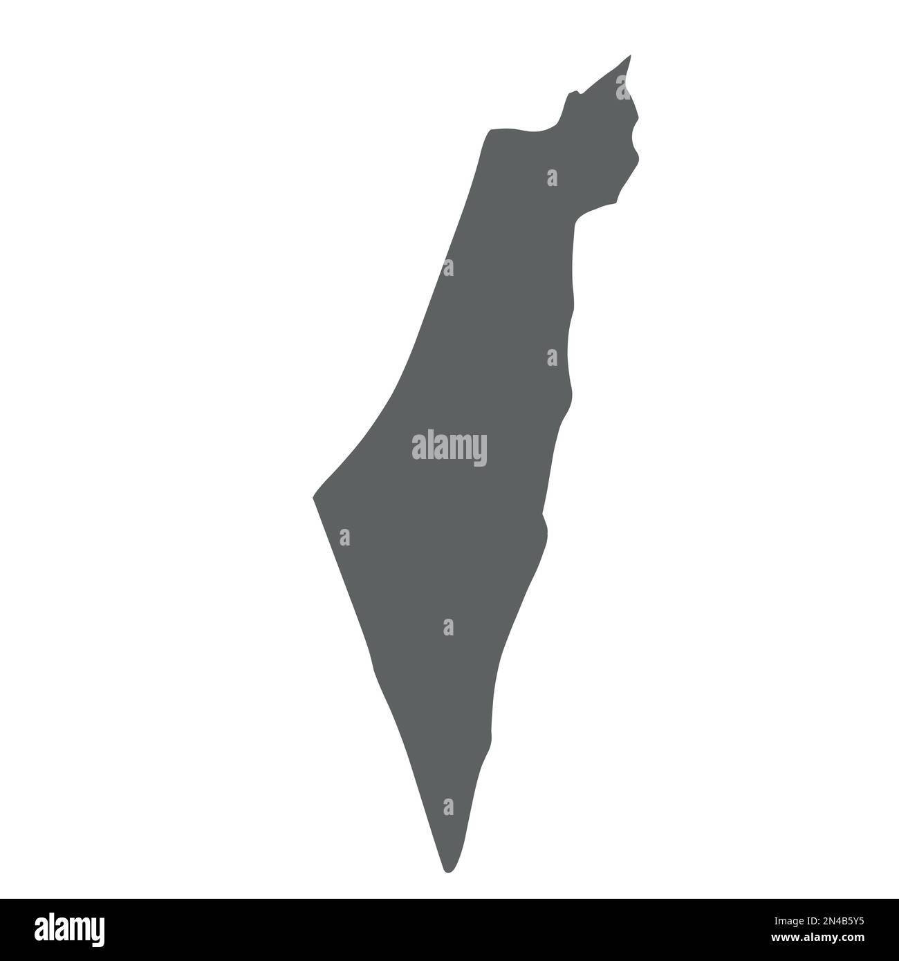 Israel - smooth grey silhouette map of country area. Simple flat vector ...