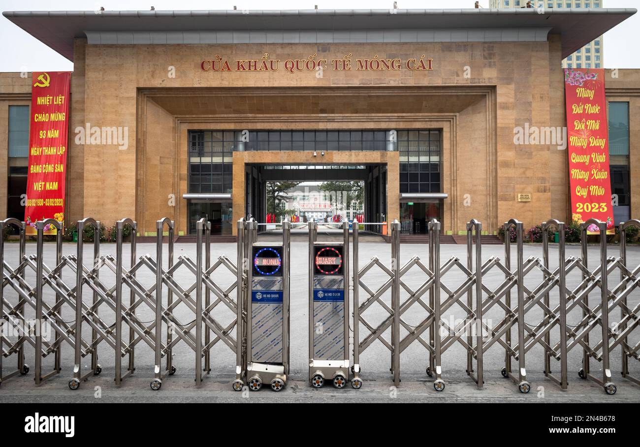 A view of China through Vietnam's northeastern international border gate at Mong Cai in Quang ...