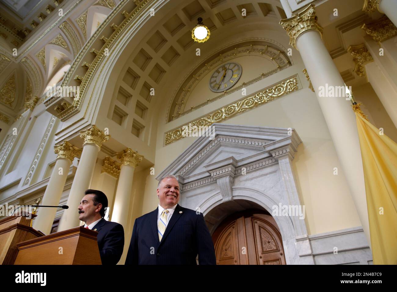 New Jersey Senate President Stephen M. Sweeney, right, D-West Deptford ...