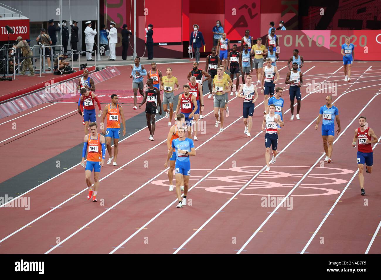 AUG 06, 2021 - Tokyo, Japan: Athletics Men's 4 x 400 Relay Round 1 at ...