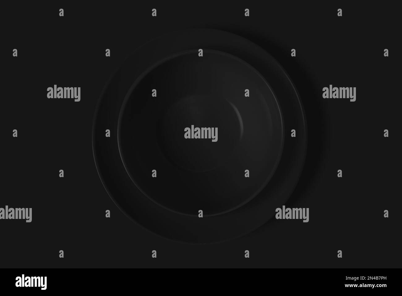 Table with plates from above Black and White Stock Photos & Images - Alamy