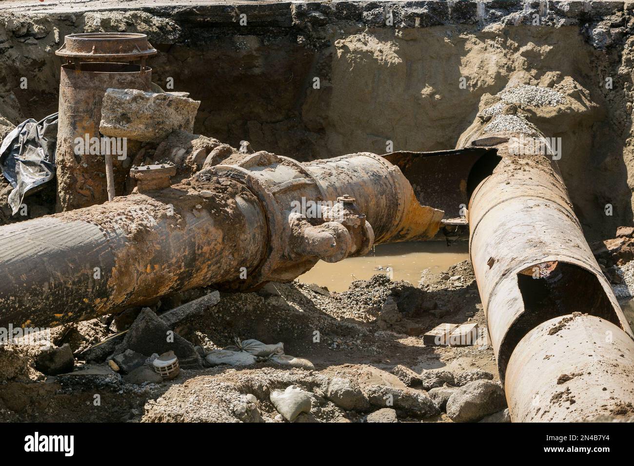 Los Angeles Department of Water and Power "Y" shaped juncture where a ...
