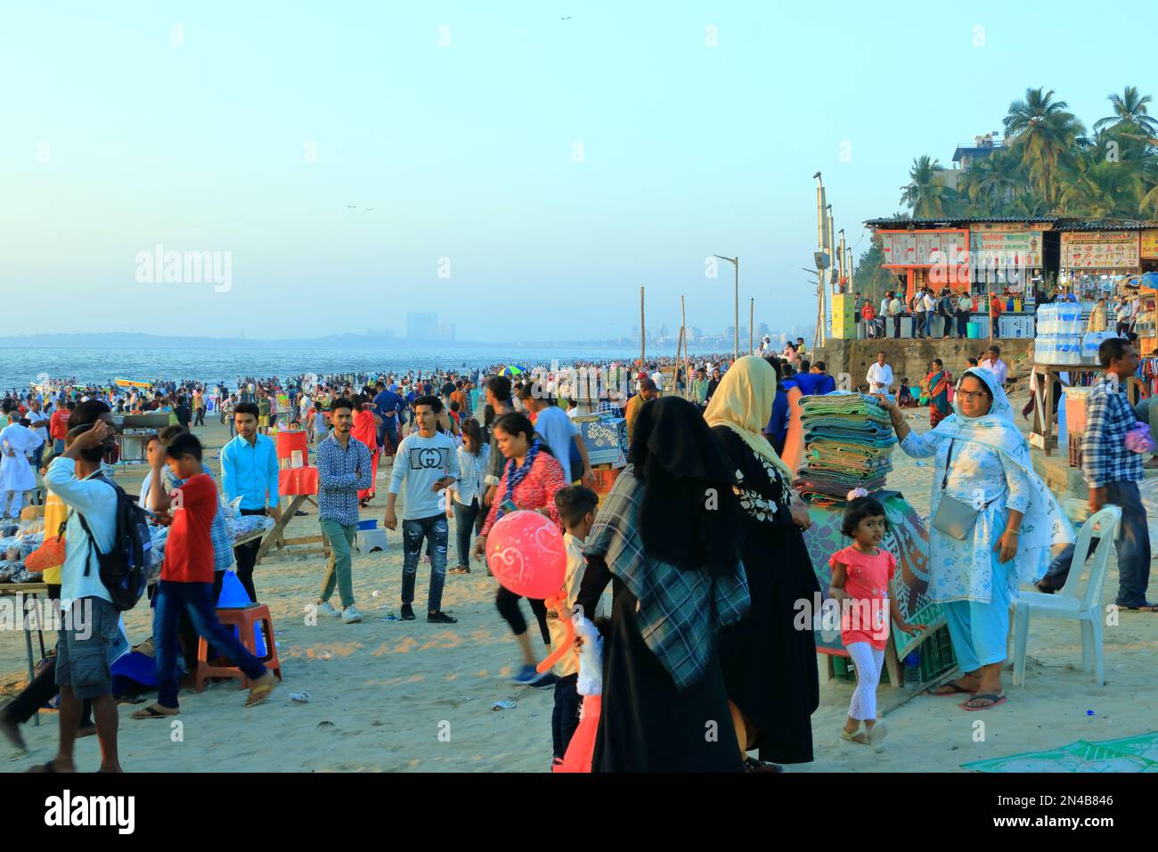 December 20 2022 - Mumbai, Maharashtra in India: people enjoy the ...