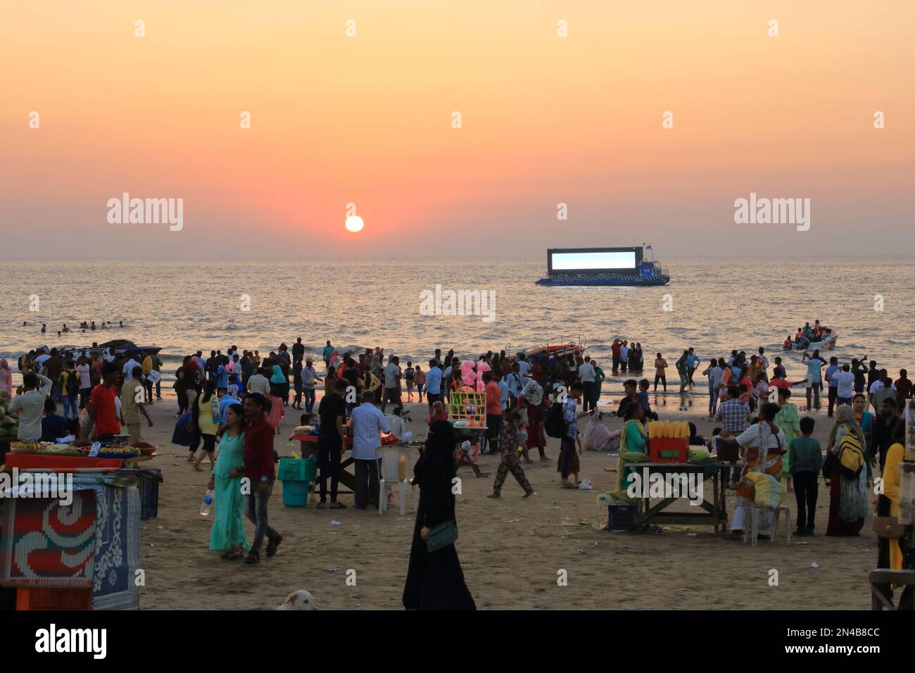 December 20 2022 - Mumbai, Maharashtra in India: people enjoy the ...