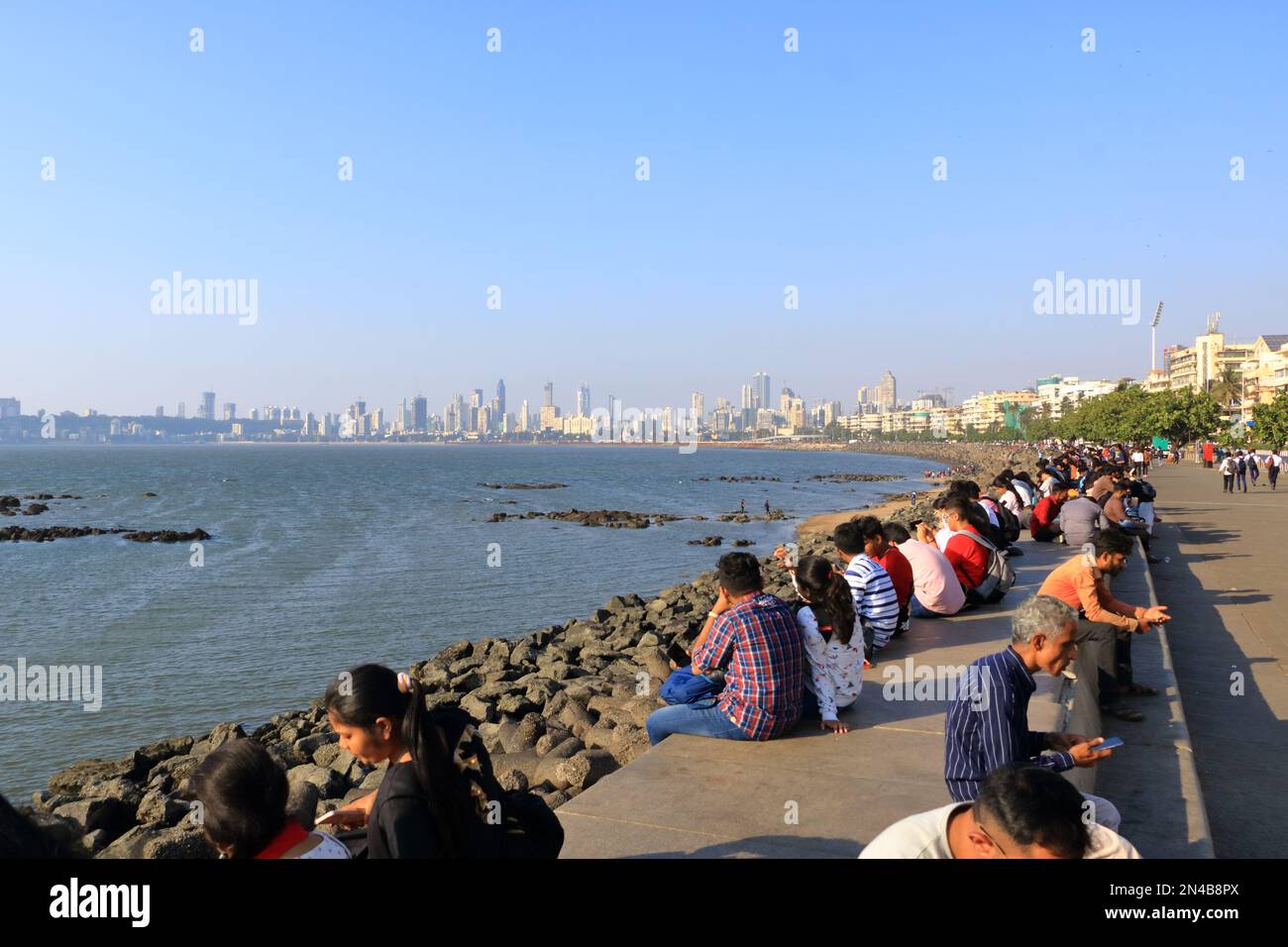 December 20 2022 - Mumbai, Maharashtra in India: People enjoy the ...