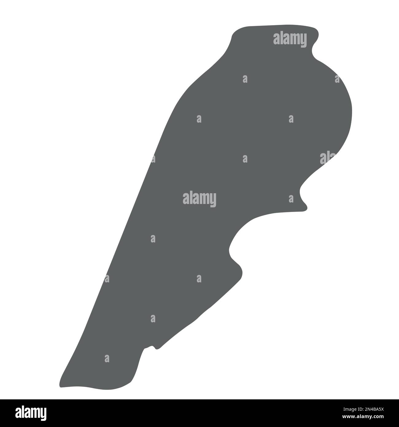 Lebanon - smooth grey silhouette map of country area. Simple flat ...