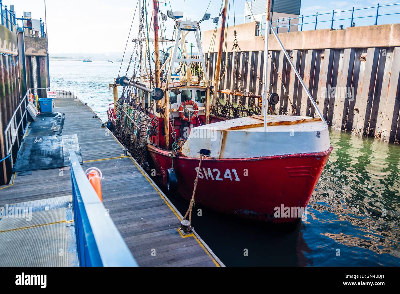 Fishing Trawler moored in Exmouth Marina Stock Photo - Alamy