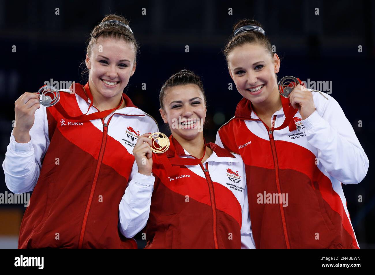 Ruby Harold with silver, left, Claudia Fragapane with gold, centre, and ...
