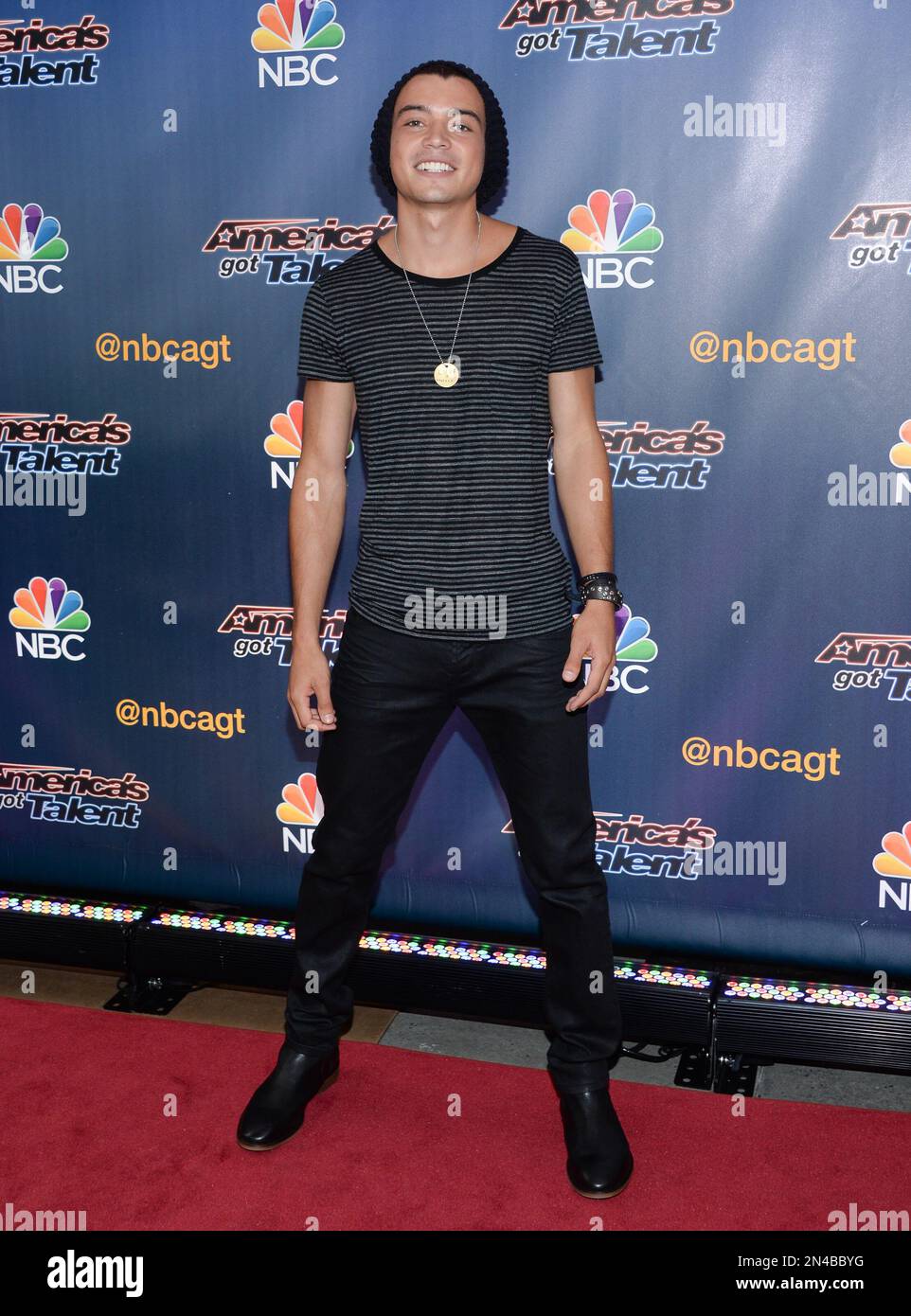 Singer Miguel Dakota arrives at the "America's Got Talent" pre-show red ...