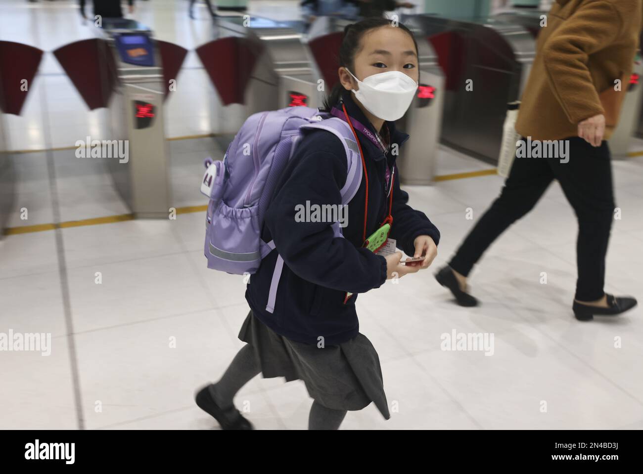 Cross borders students return to campus at Lok Ma Chau. 01FEB23 SCMP /K ...