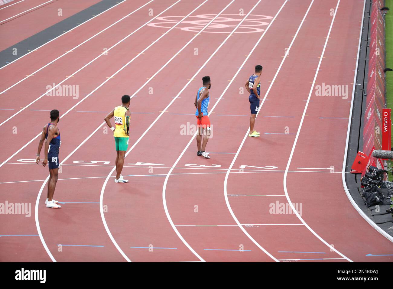 AUG 06, 2021 - Tokyo, Japan: Athletics Men's 4 x 400 Relay Round 1 Heat ...