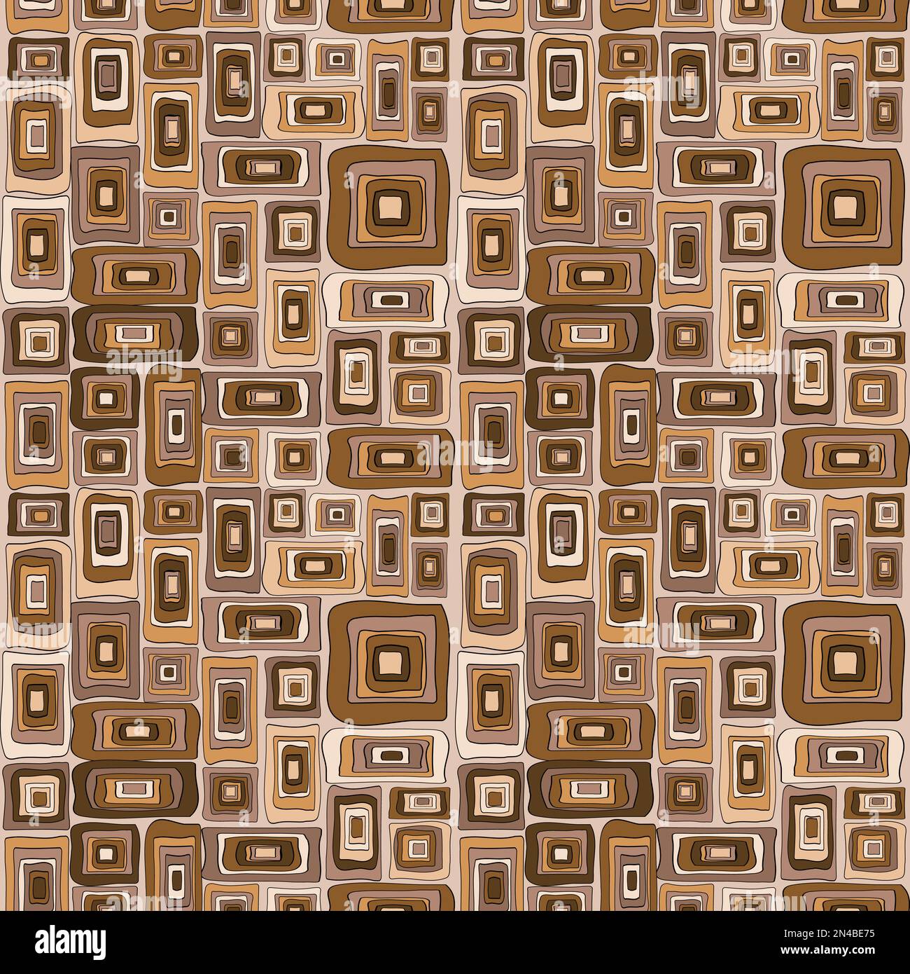 Geometric background with concentric squares in brown colors Stock ...