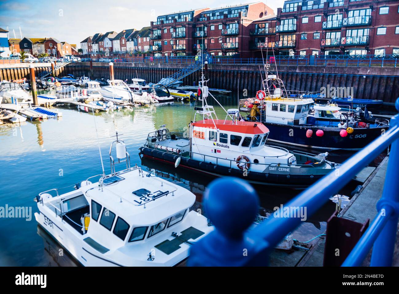 Exmouth Marina with moored boats Stock Photo - Alamy