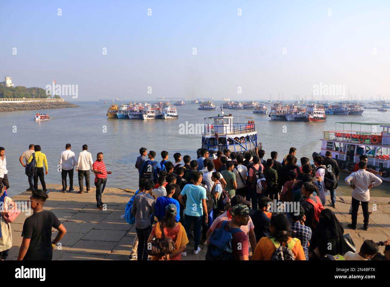 December 21 2022 - Mumbai, Maharashtra in India: Boats and Ferries near ...
