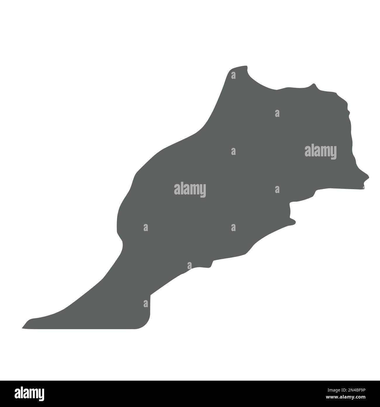 Morocco - smooth grey silhouette map of country area. Simple flat ...