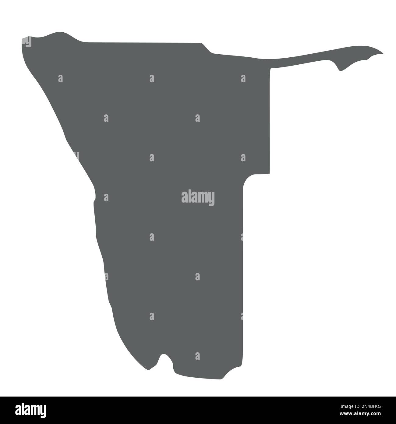Namibia - smooth grey silhouette map of country area. Simple flat ...