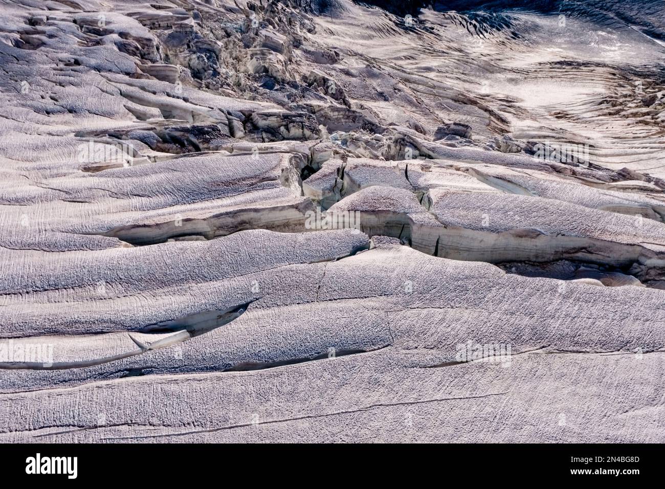 Aerial view from the Panoramic Mont Blanc cable car between Aiguille du ...