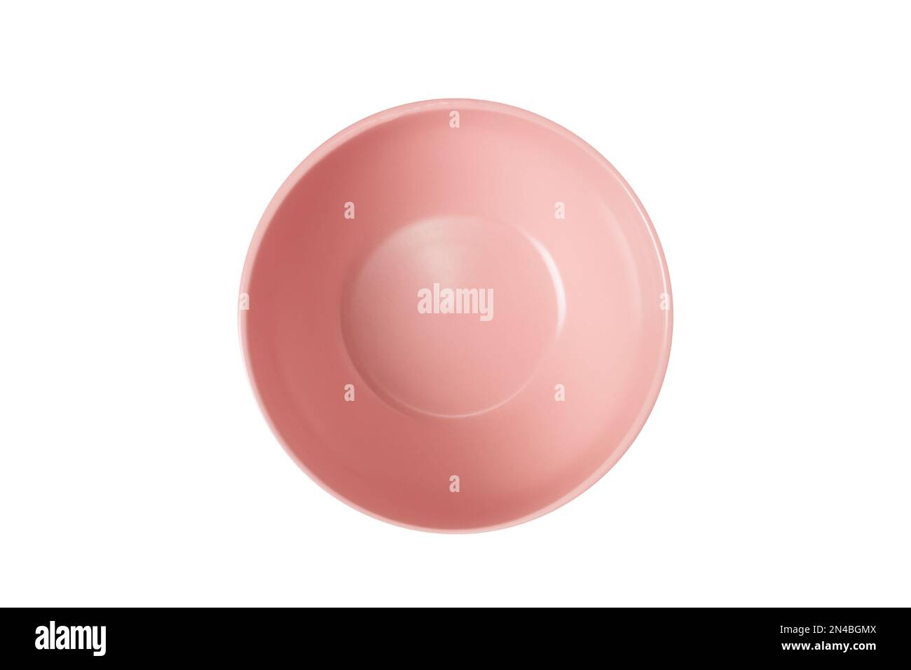 Pink plate on a white background. View from above. Concept. isolated ...