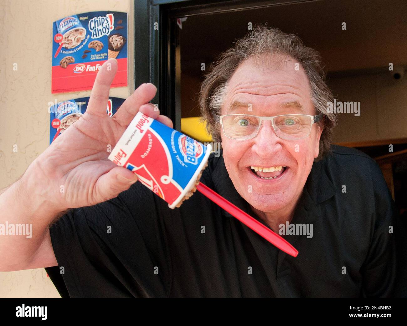Colorful soccer commentator Ray Hudson surprises fans at the drive thru ...