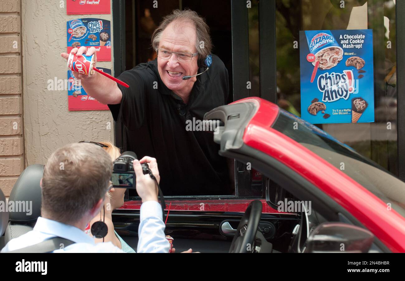 Colorful soccer commentator Ray Hudson surprises fans at the drive thru ...