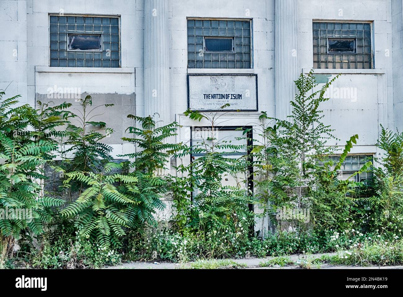 The front door of the abandoned Nation of Islam building in Highland ...