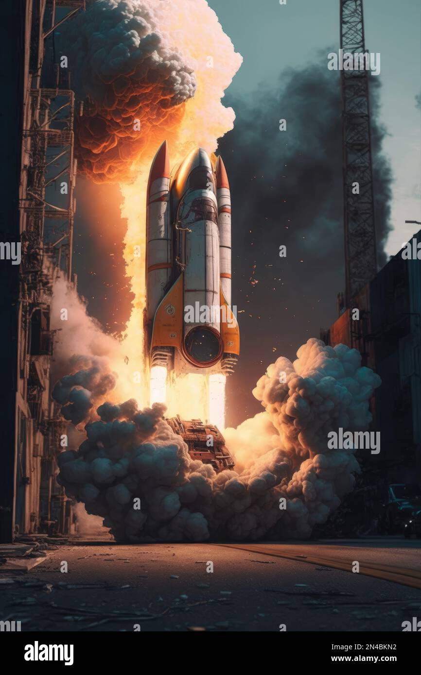 Space ship take off hi-res stock photography and images - Alamy