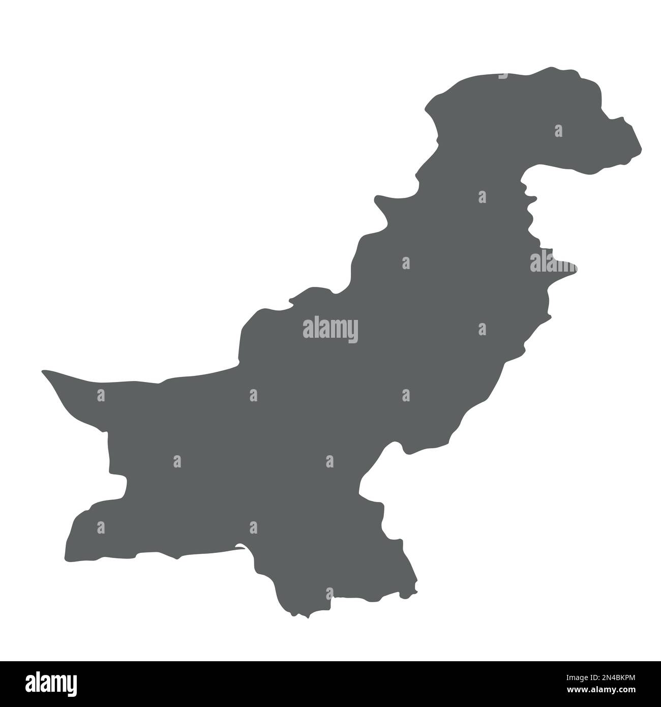 Pakistan - smooth grey silhouette map of country area. Simple flat ...