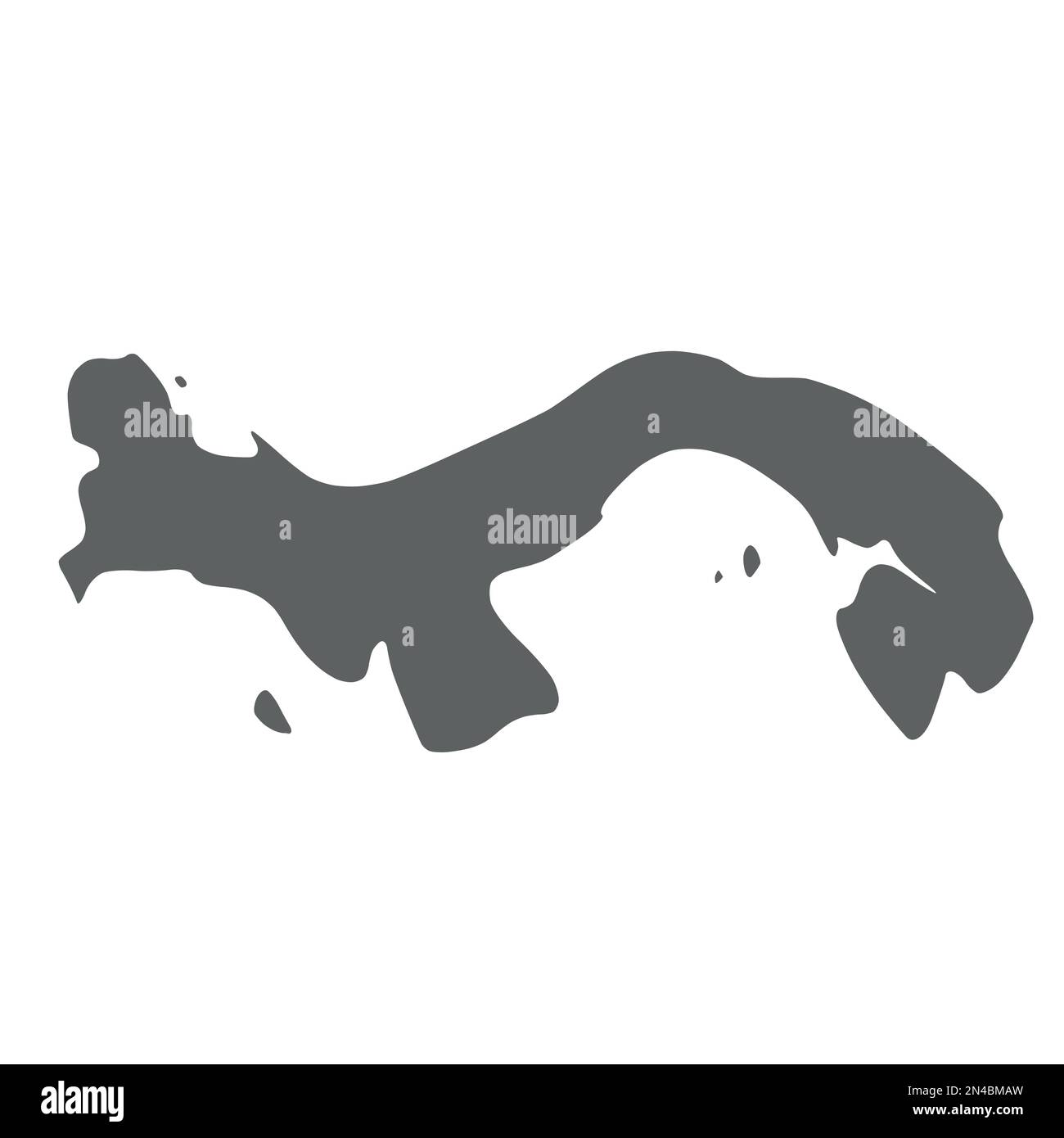 Panama - smooth grey silhouette map of country area. Simple flat vector ...