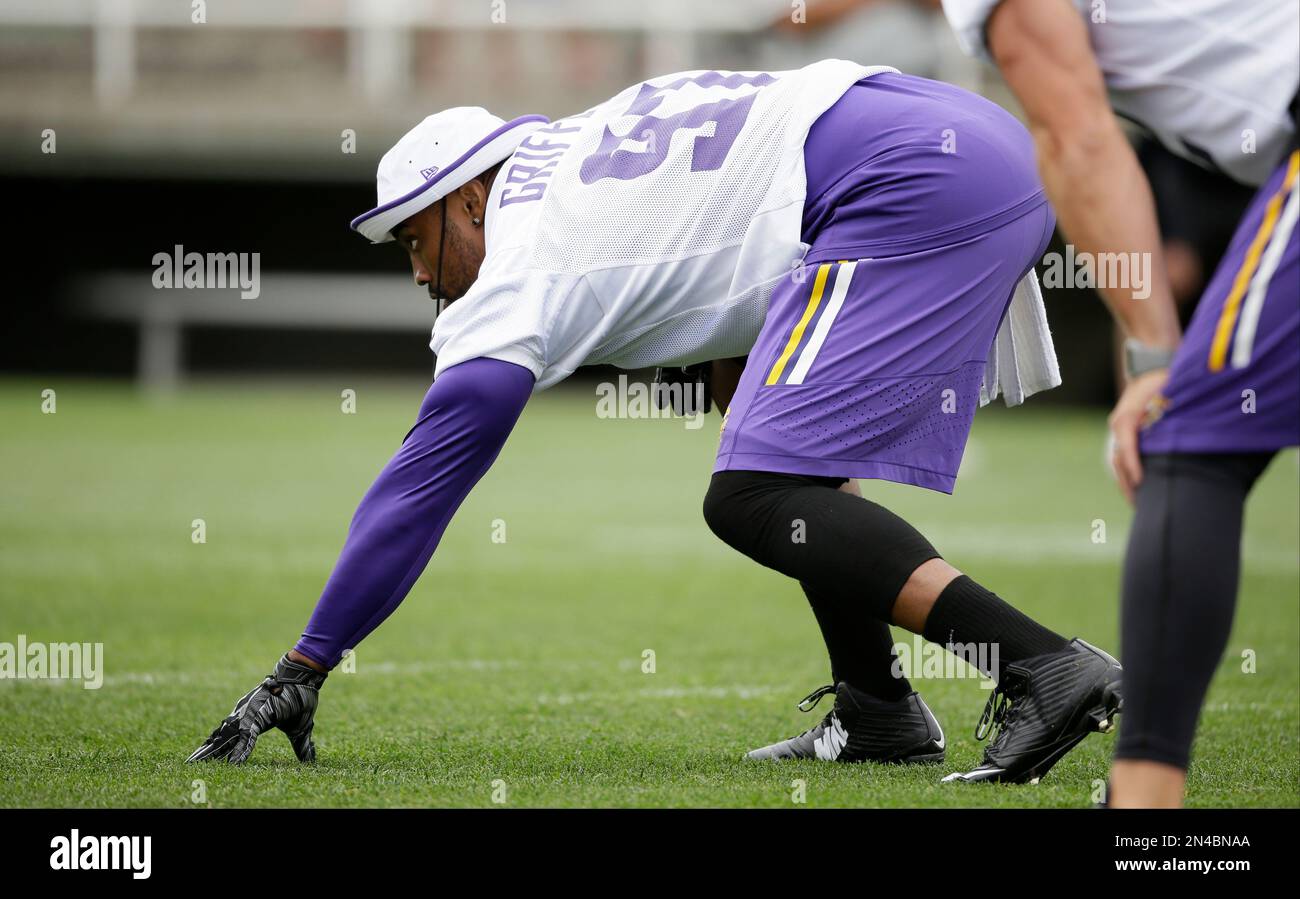 Minnesota Vikings defensive end Everson Griffen gets set on the line ...