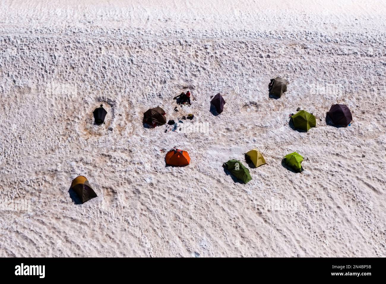 Aerial view from the Panoramic Mont Blanc cable car between Aiguille du ...