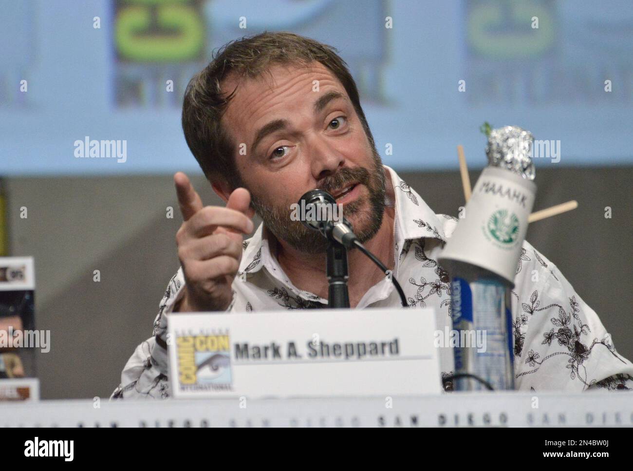 Mark Sheppard attends the "Supernatural" special video presentation and ...