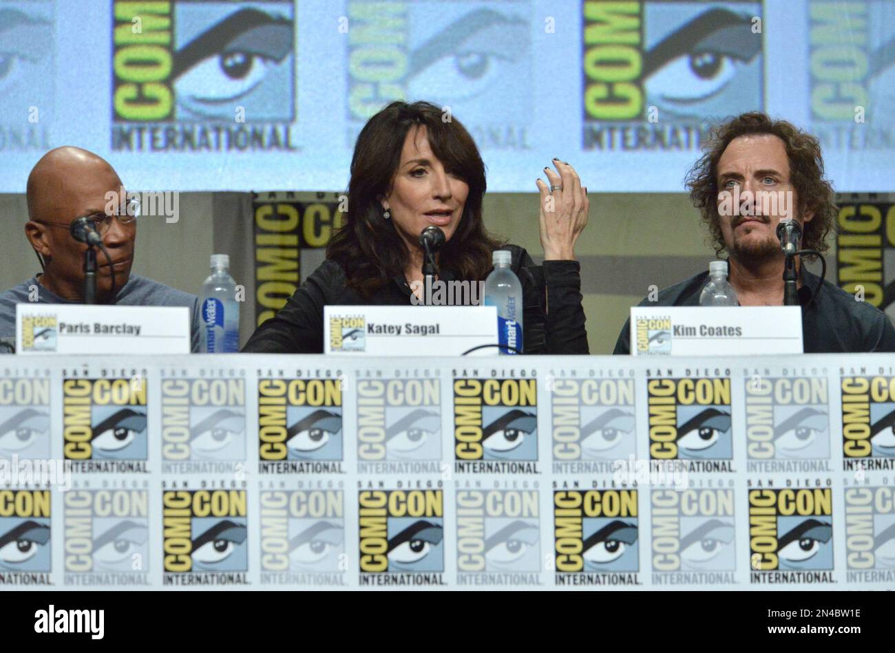 Paris Barclay, from left, Katey Sagal and Kim Coates attend the "Sons ...