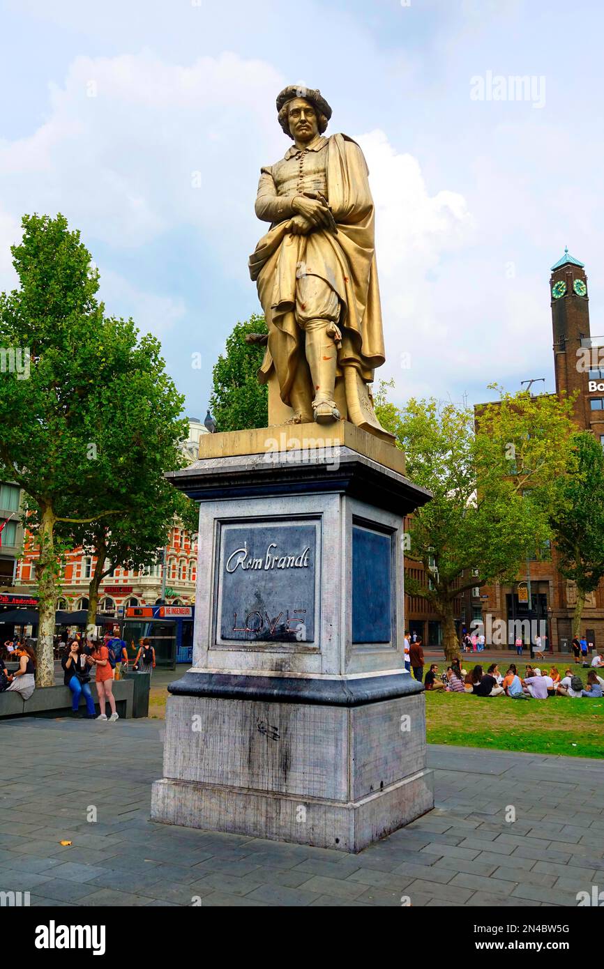 Rembrandt statue Amsterdam Holland Netherlands city of beautiful ...