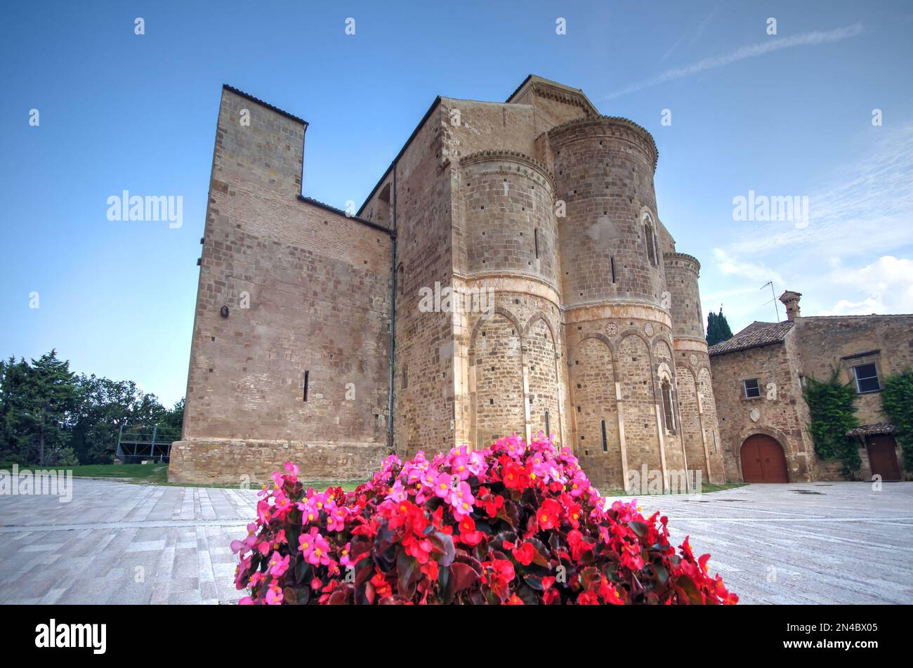 The splendid facade of the Abbey of San Giovanni in Venere in ...