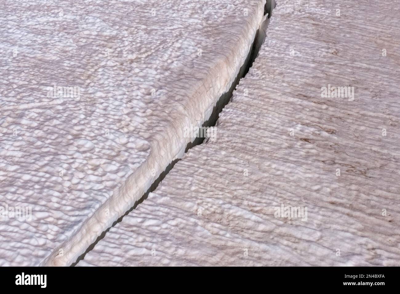 An aerial view of some very large crevasses hi-res stock photography ...