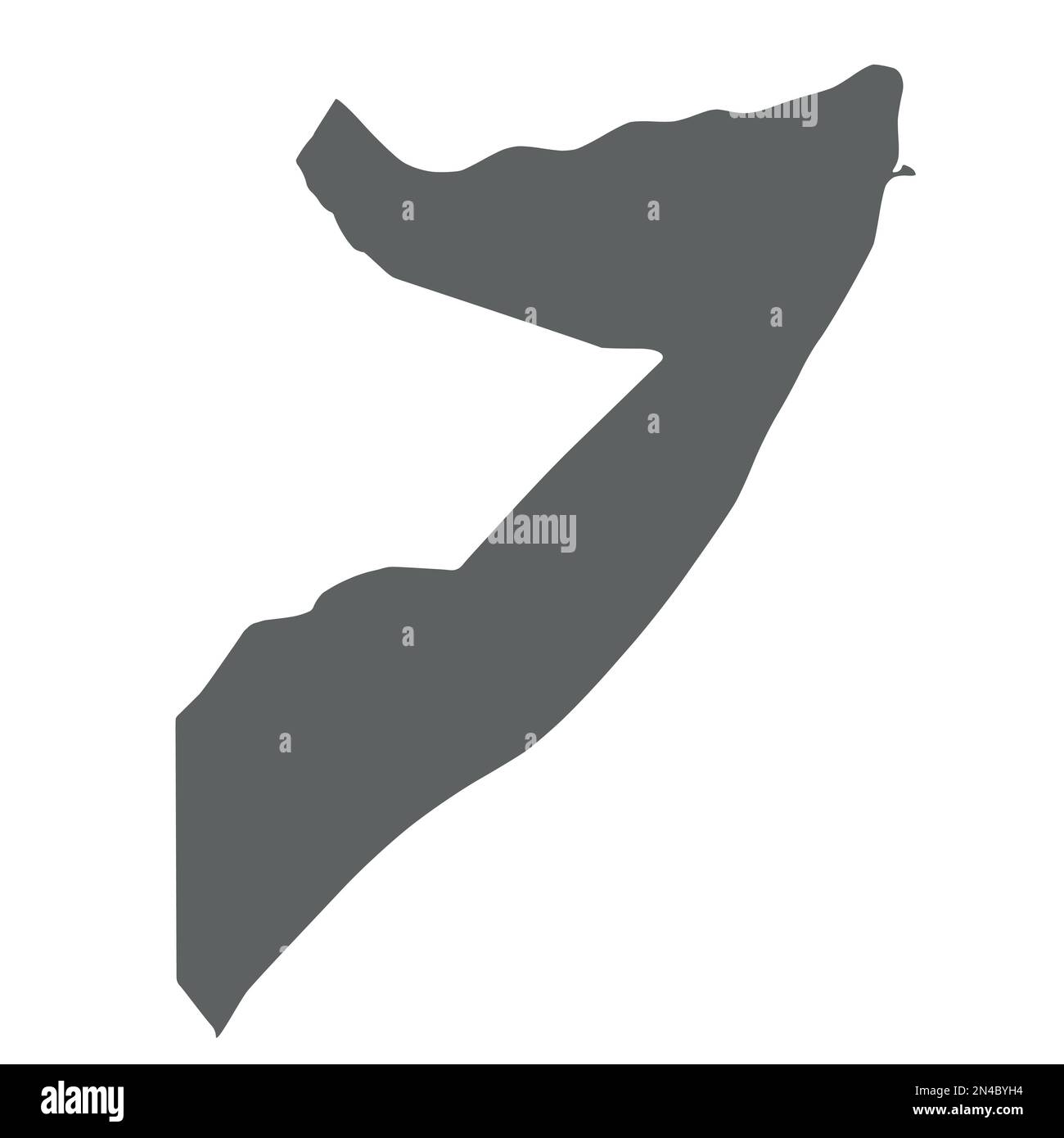 Somalia - solid black silhouette map of country area. Simple flat ...
