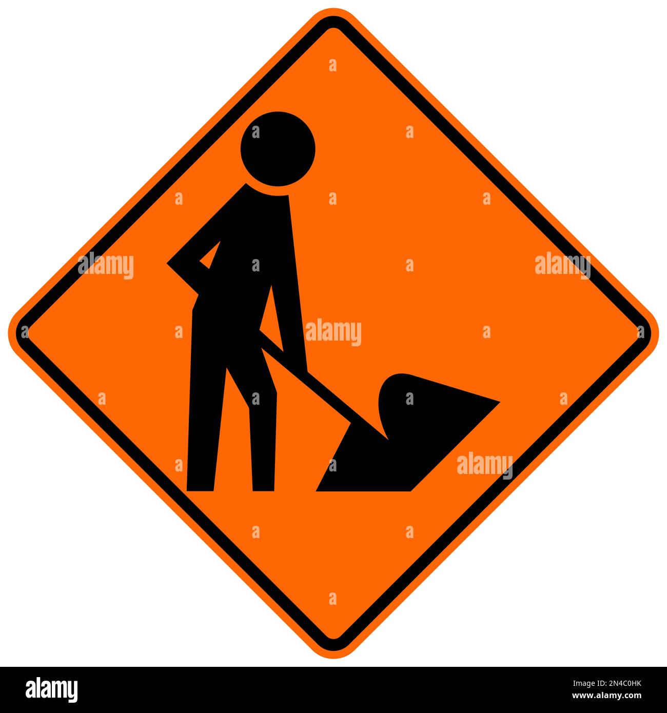 Workers warning sign Stock Photo - Alamy