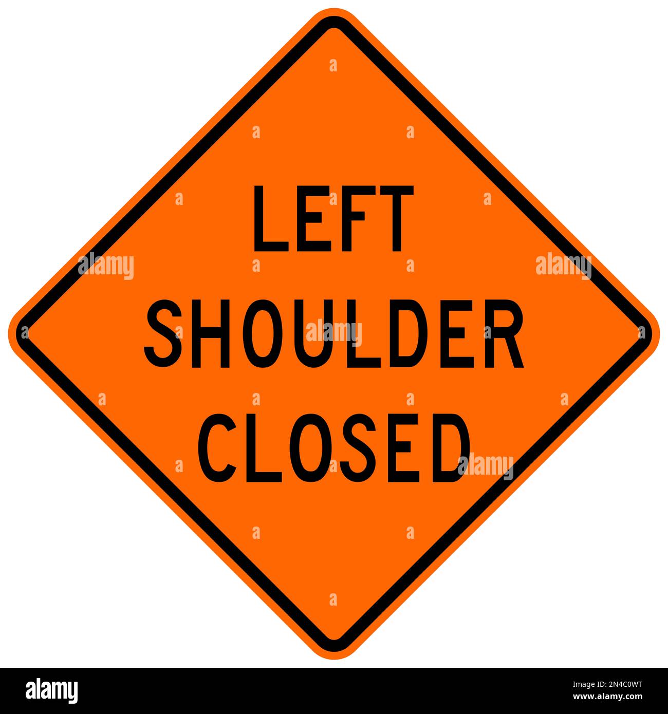 Left Shoulder Closed warning sign Stock Photo - Alamy